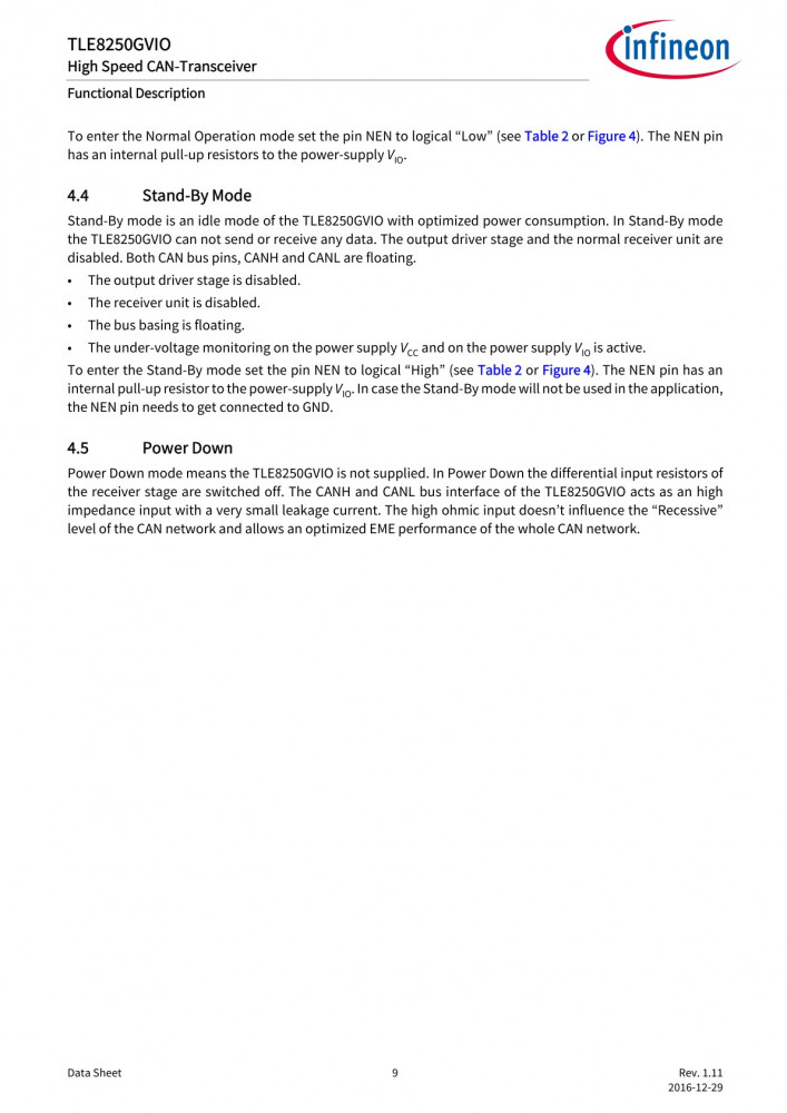 TLE8250GVIO datasheet page 9