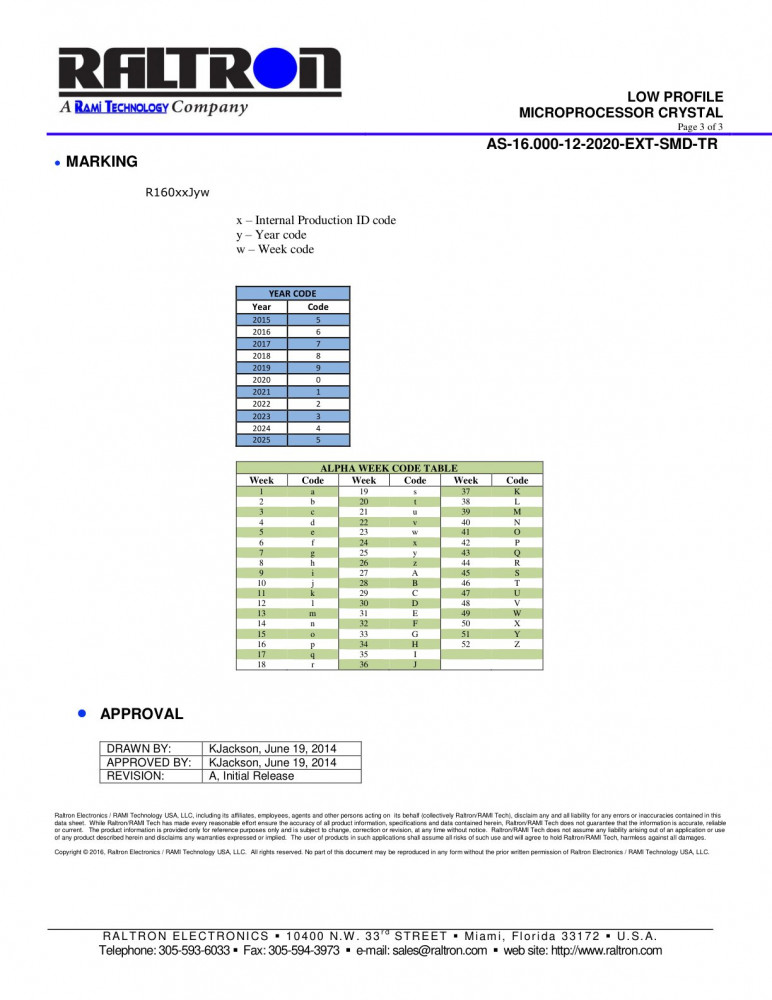 AS-16.000-12-2020-EXT-SMD-TR reflow and marking page