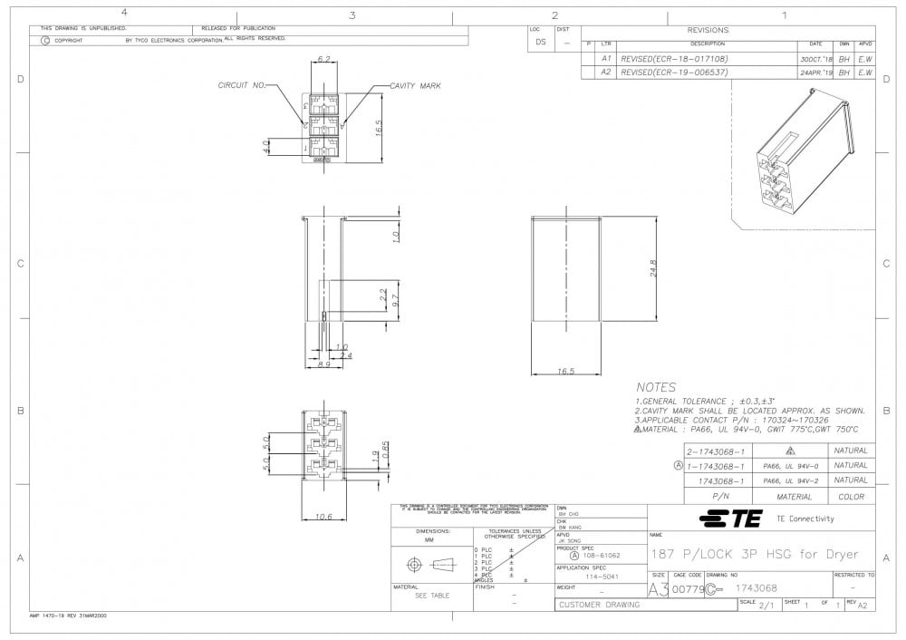 TE Connectivity 1-1743068-1 technical drawing preview