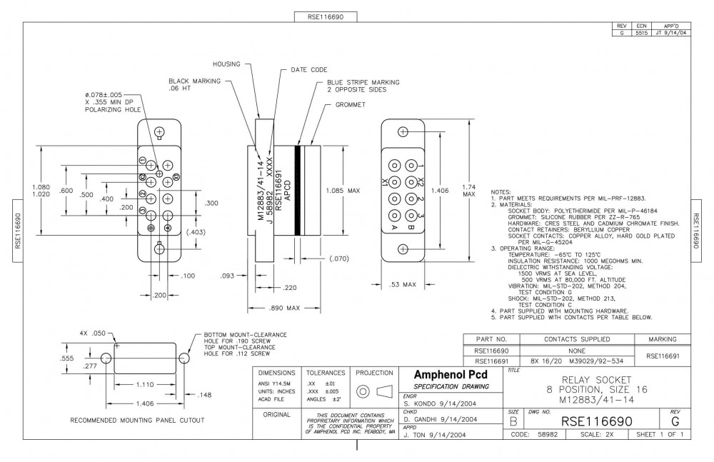 Amphenol RSE116690 technical document preview