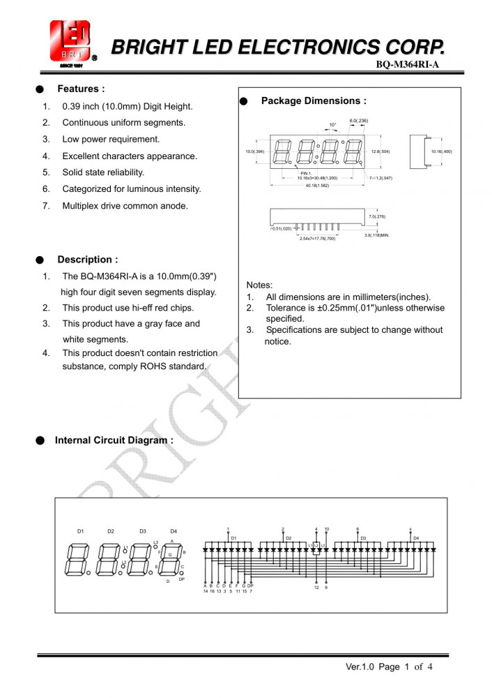 BQ-M364RI-A datasheet page 1