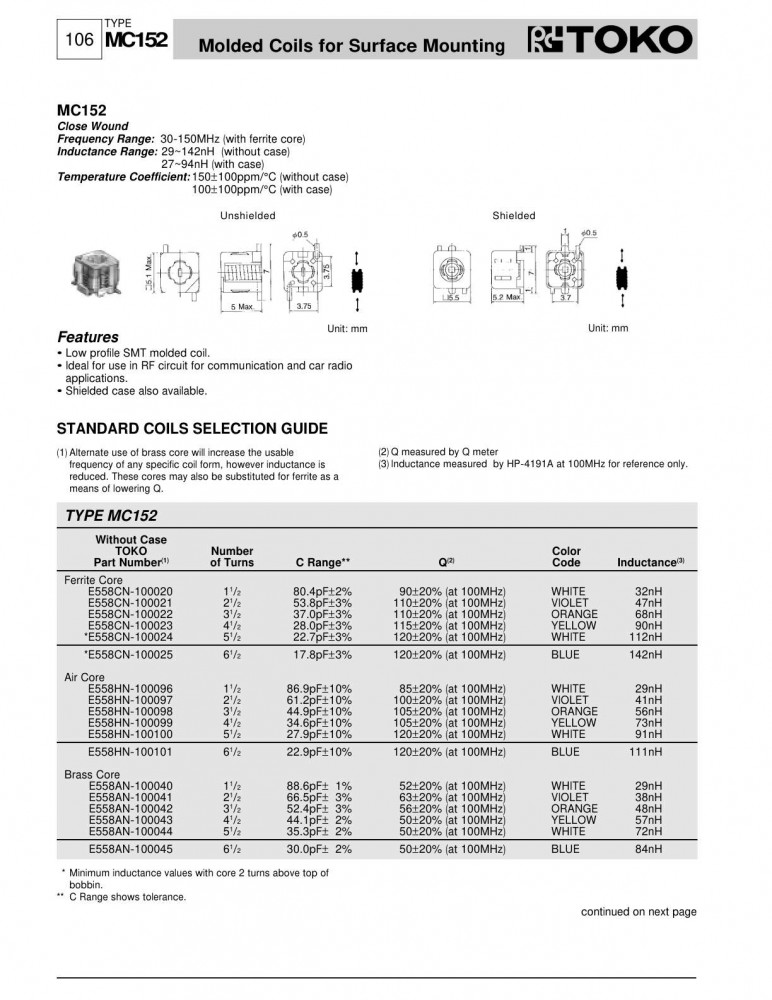 MC152 technical document page 1