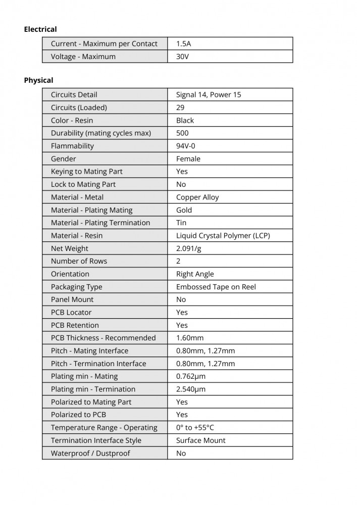 MOLEX SAS receptacle product specification page 3