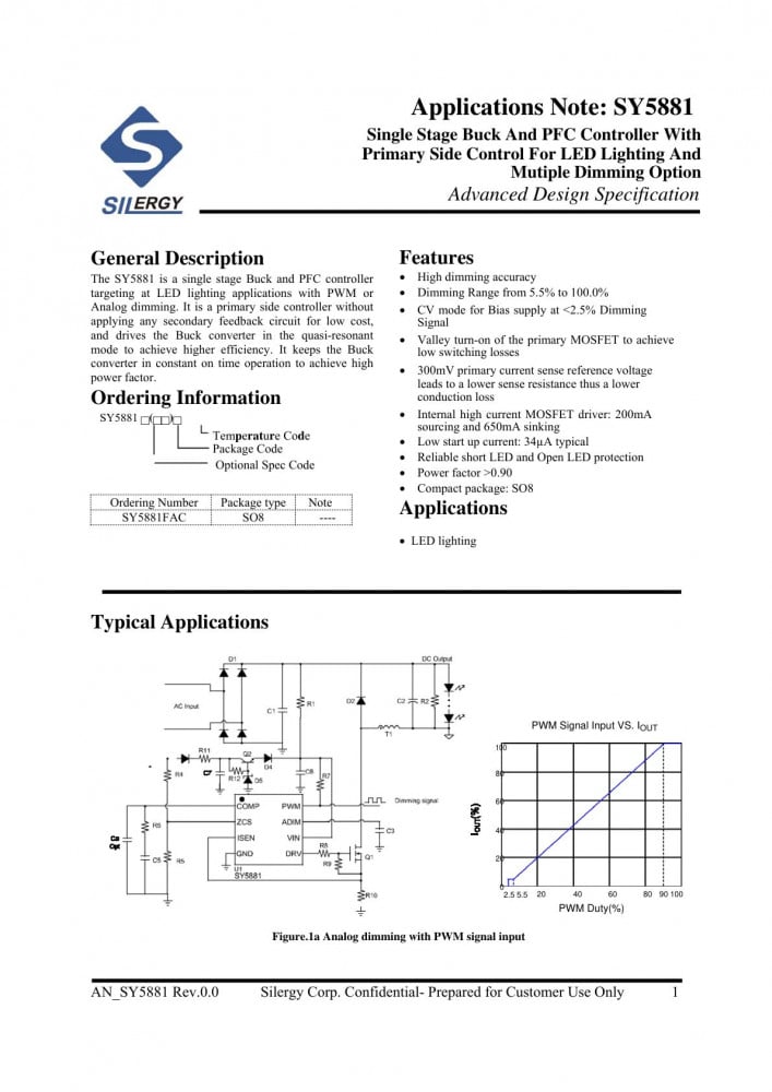 SY5881FAC datasheet page 1
