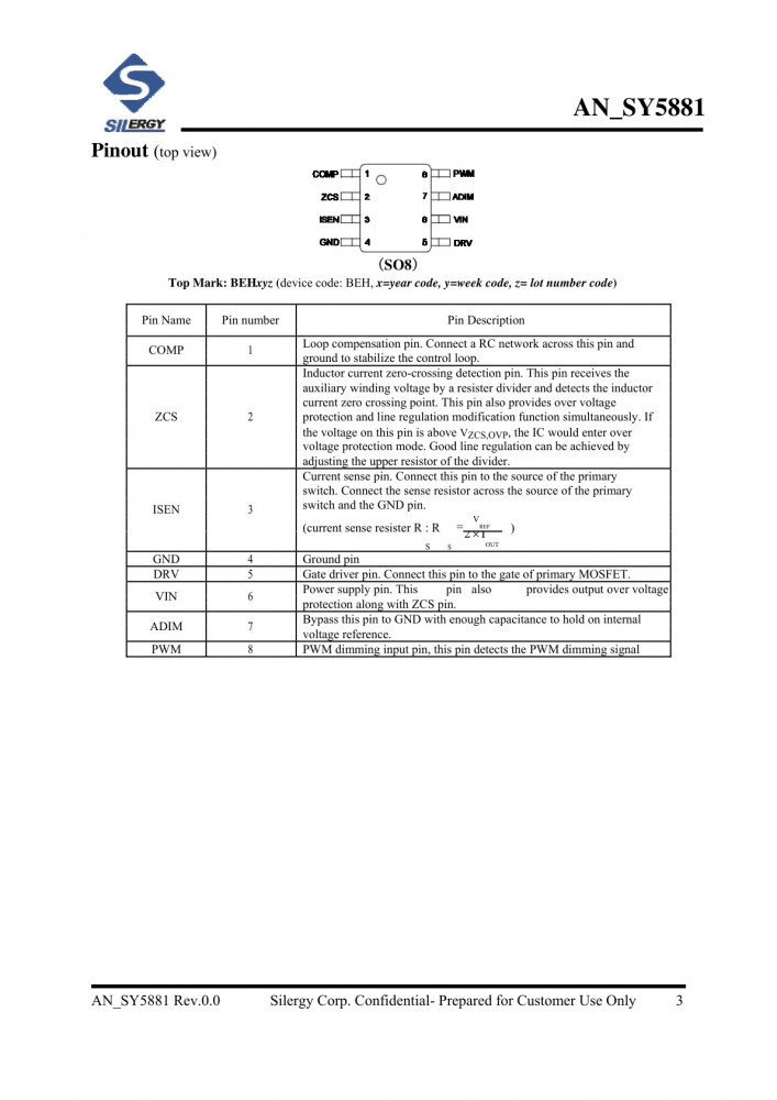 SY5881FAC datasheet page 3