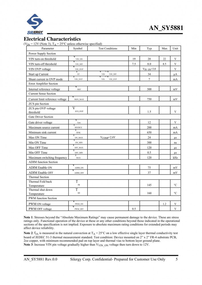 SY5881FAC datasheet page 5