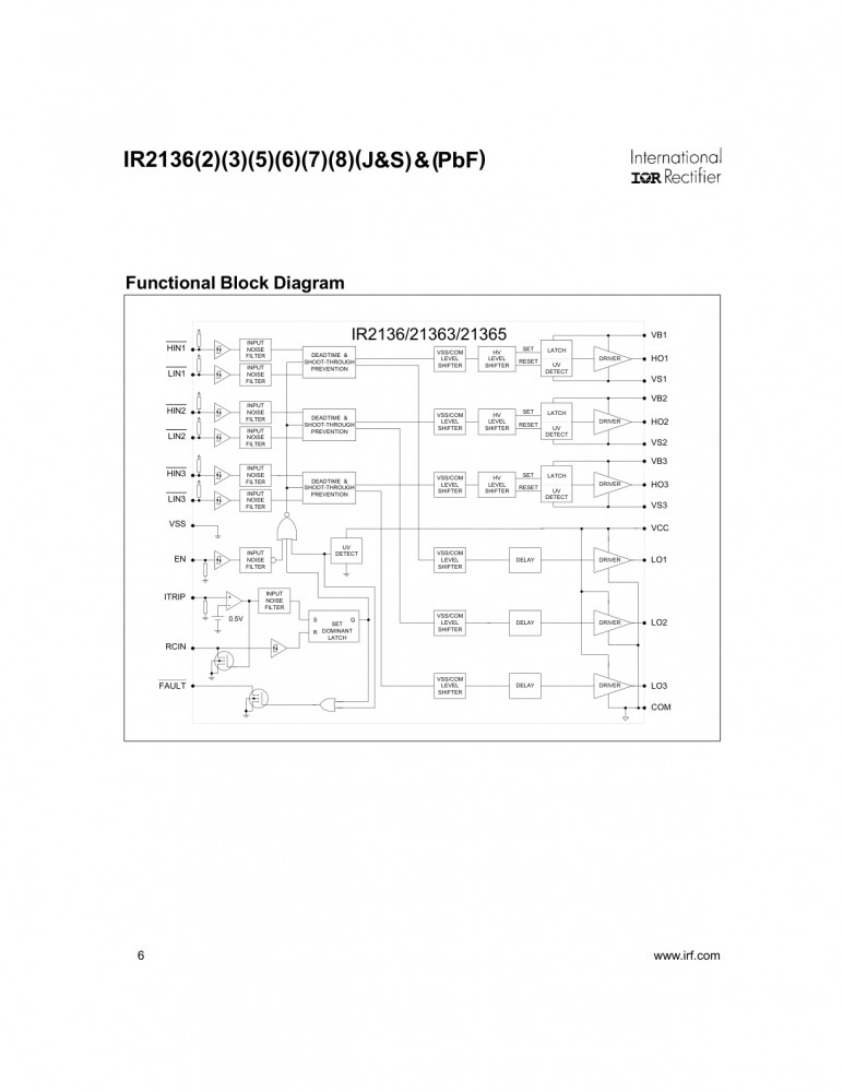 IR2136 datasheet page 6