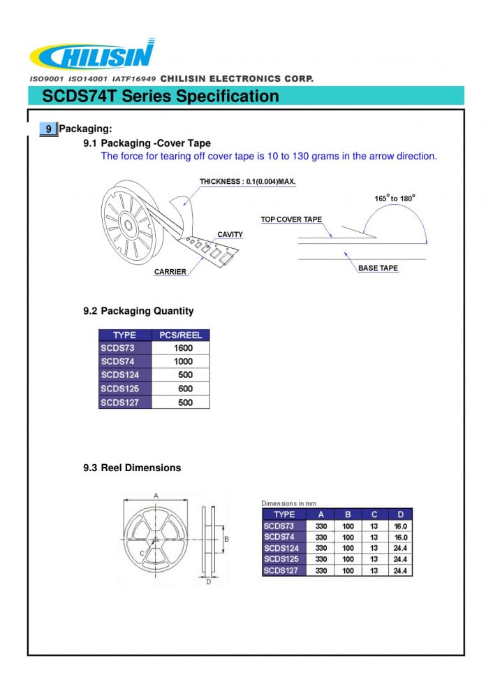 Chilisin SCDS74T specification page 6