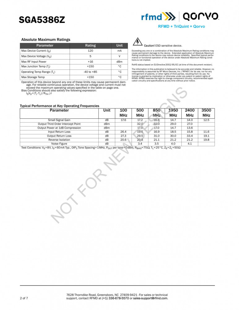 SGA-5386Z datasheet page 2