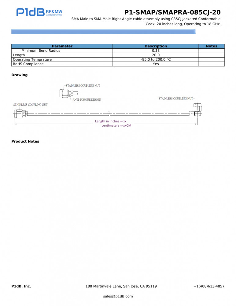 P1-SMAP/SMAPRA-085CJ-20 product document page 2