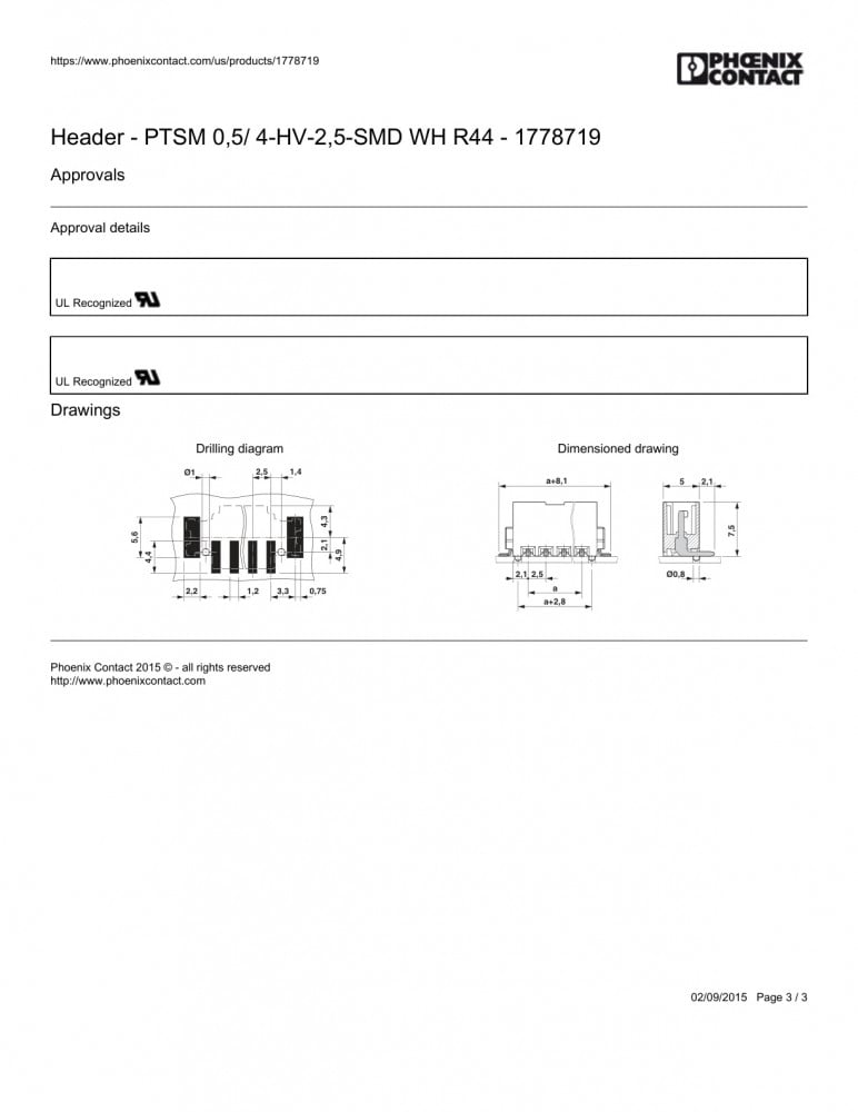 Phoenix Contact 1778719 dimensioned drawing