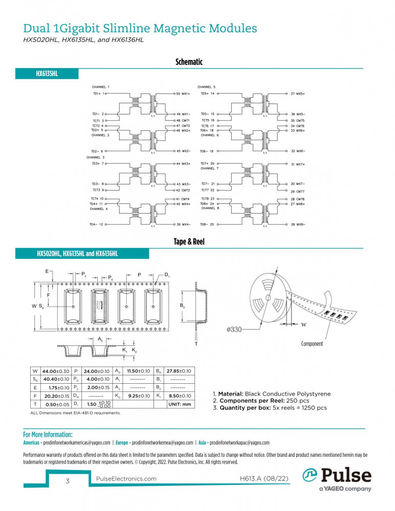 HX5020HLT technical datasheet page 3