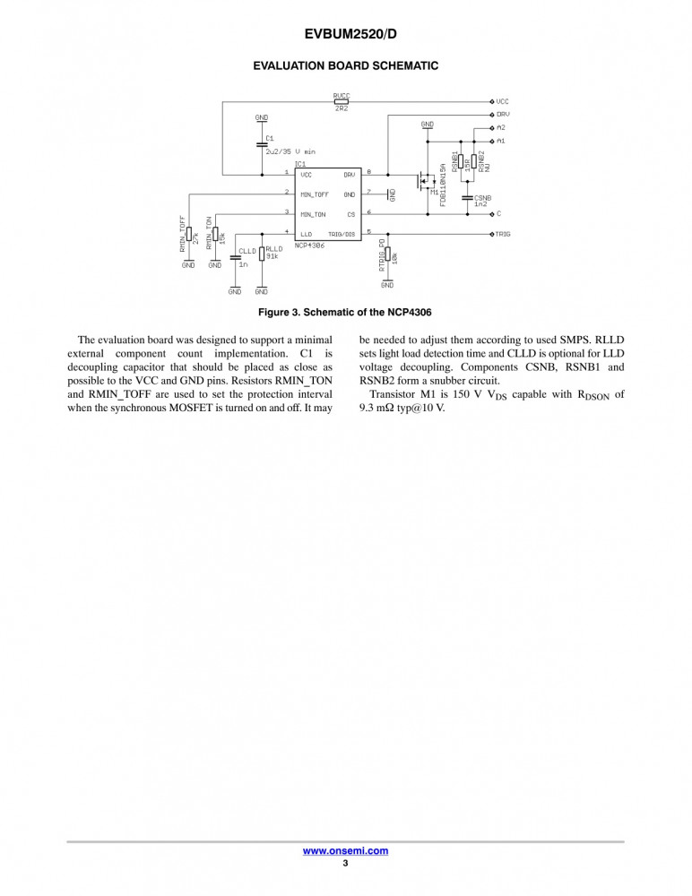 NCP4306 evaluation board manual page 3