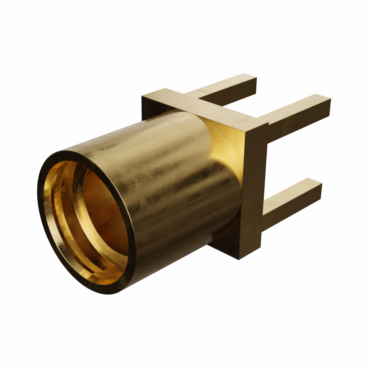MMCX Jack, Straight, PCB Receptacle, Through Hole, Brass Body, Gold (Au) Plated, 3.02mm Leg Length, Tray, 50 Ohms for sale