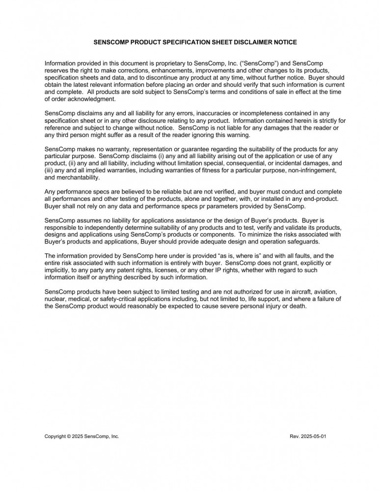 SensComp TL852 datasheet page 5