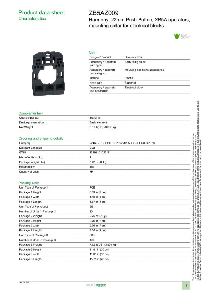 ZB5AZ009 technical document page 1