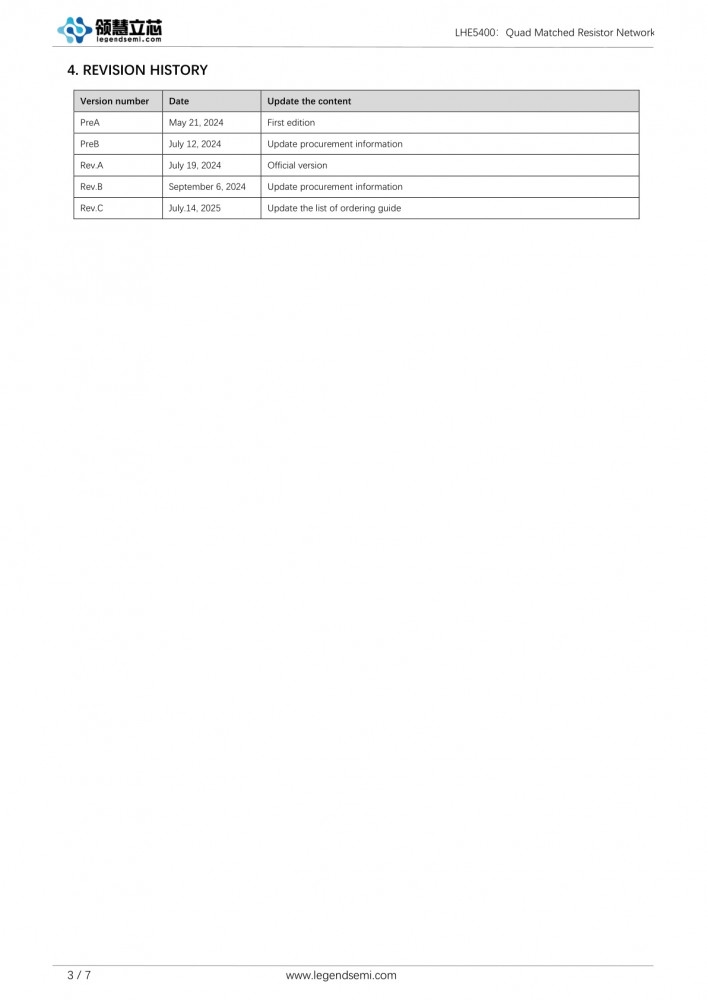 LHE5400 datasheet page 3