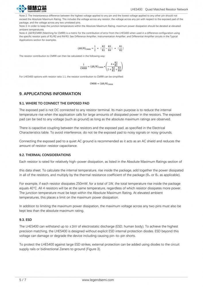 LHE5400 datasheet page 5