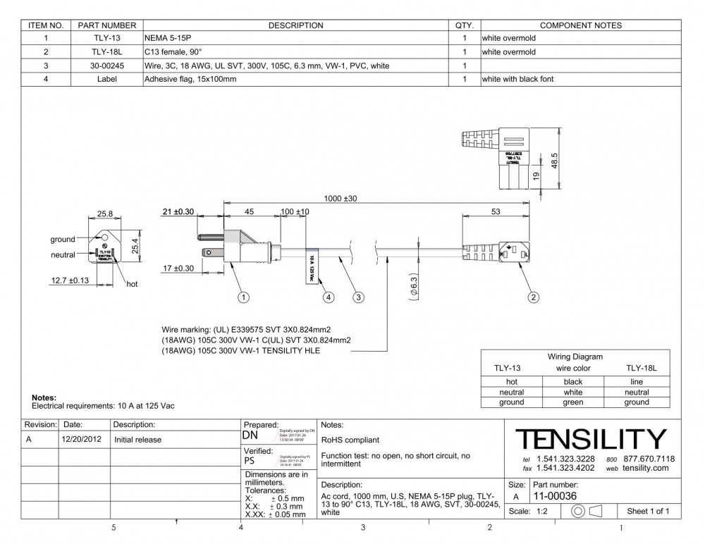 Tensility 11-00036 product drawing