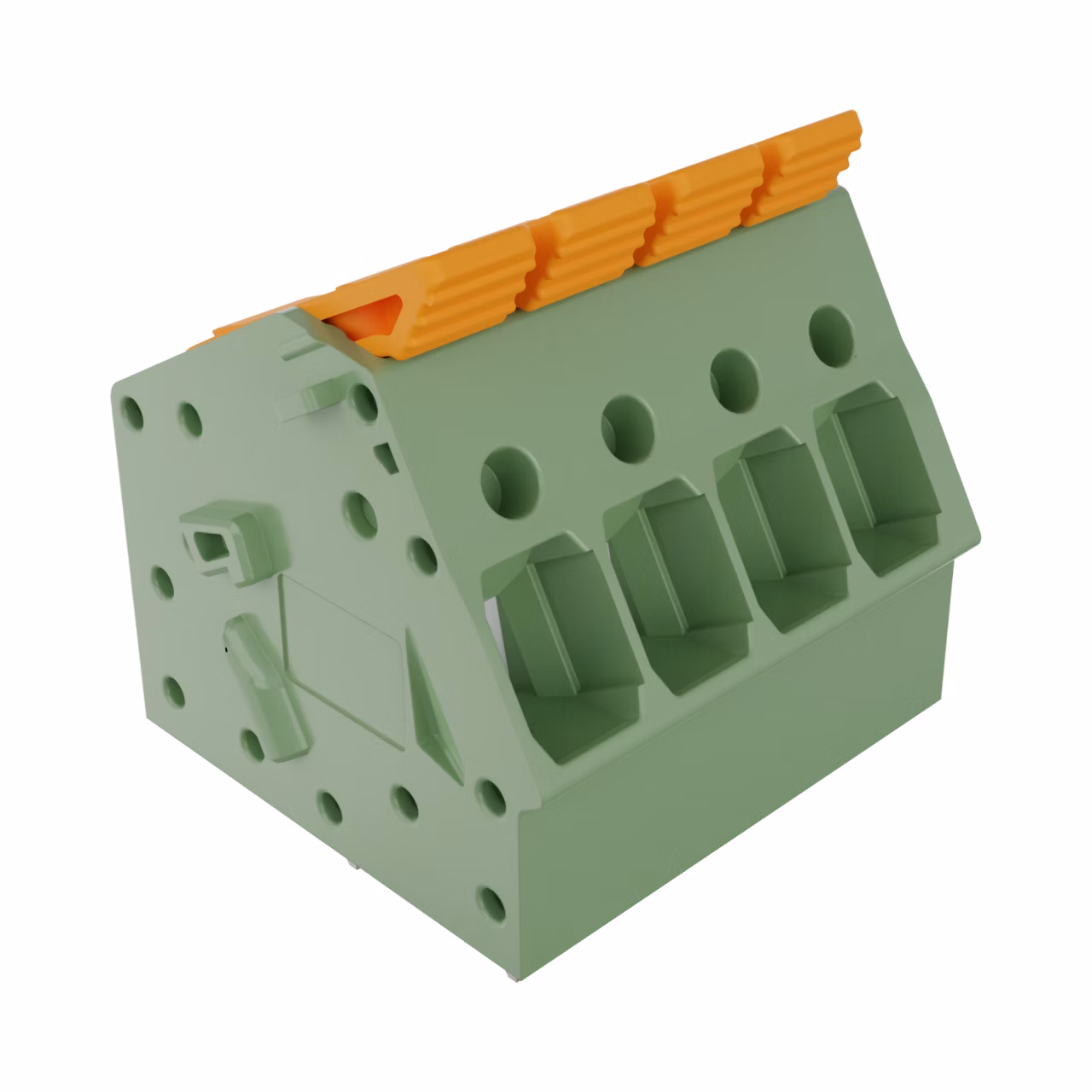 5.00mm Pitch Lever Activated Fixed Mount PCB Terminal Block, 35° Wire Entry, 4 Circuits for sale