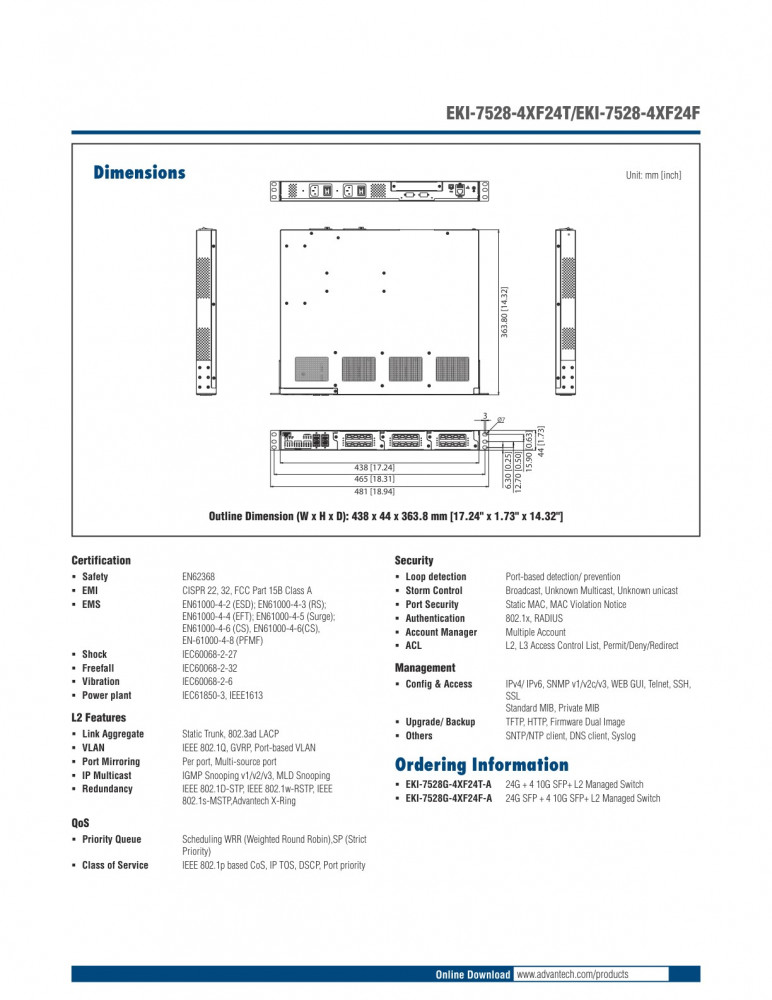 EKI-7528-4XF24T technical document page 2