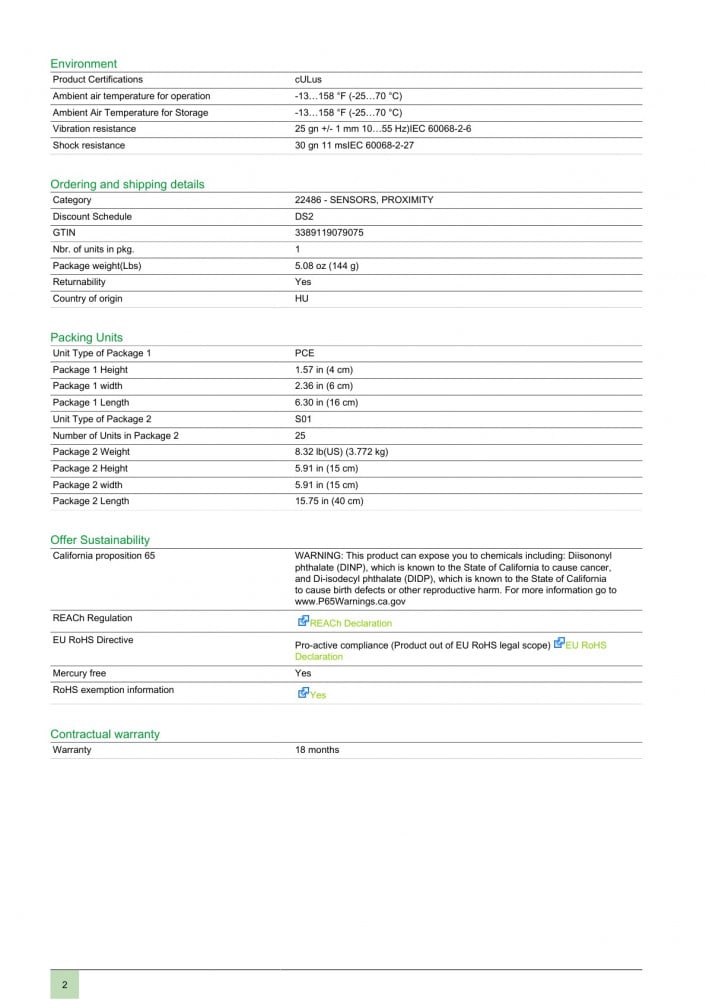 XS930R1PAM12 datasheet page 2