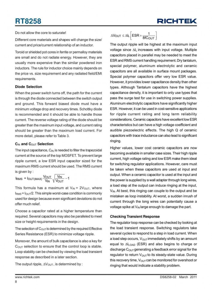 RT8258GJ6 datasheet page 8