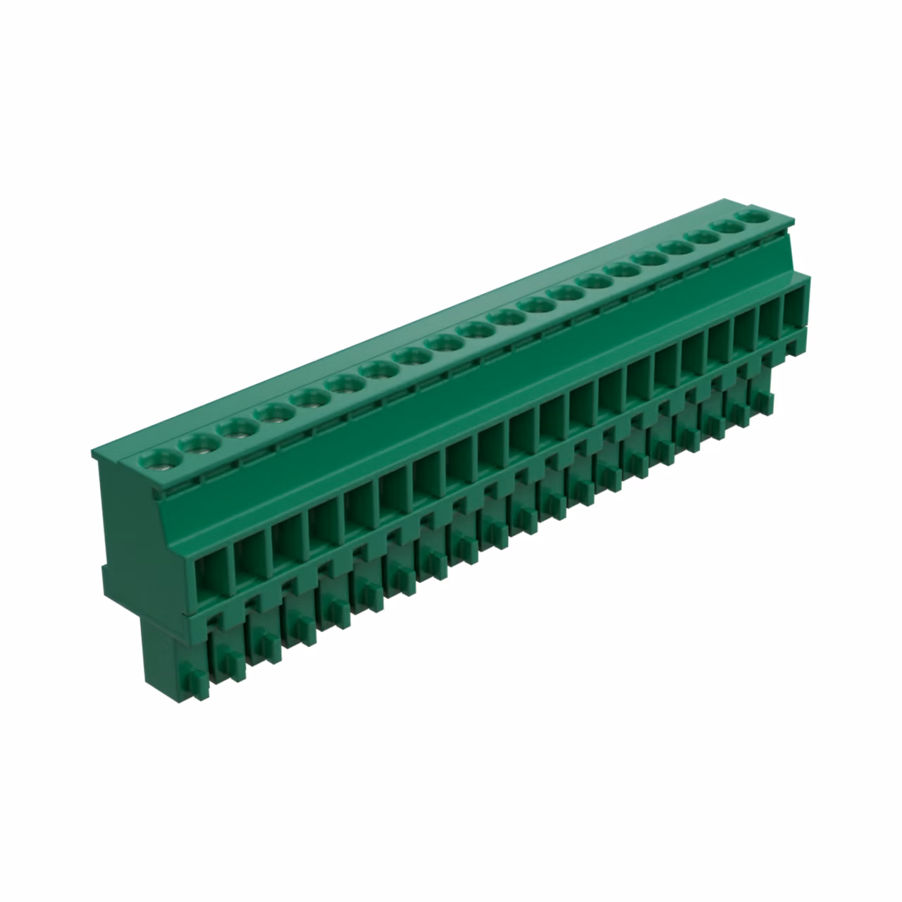 3.50mm Pitch Eurostyle Vertical Plug, Front Wire Entry, Green Housing, Gold (Au) Plated, 20 Circuits for sale