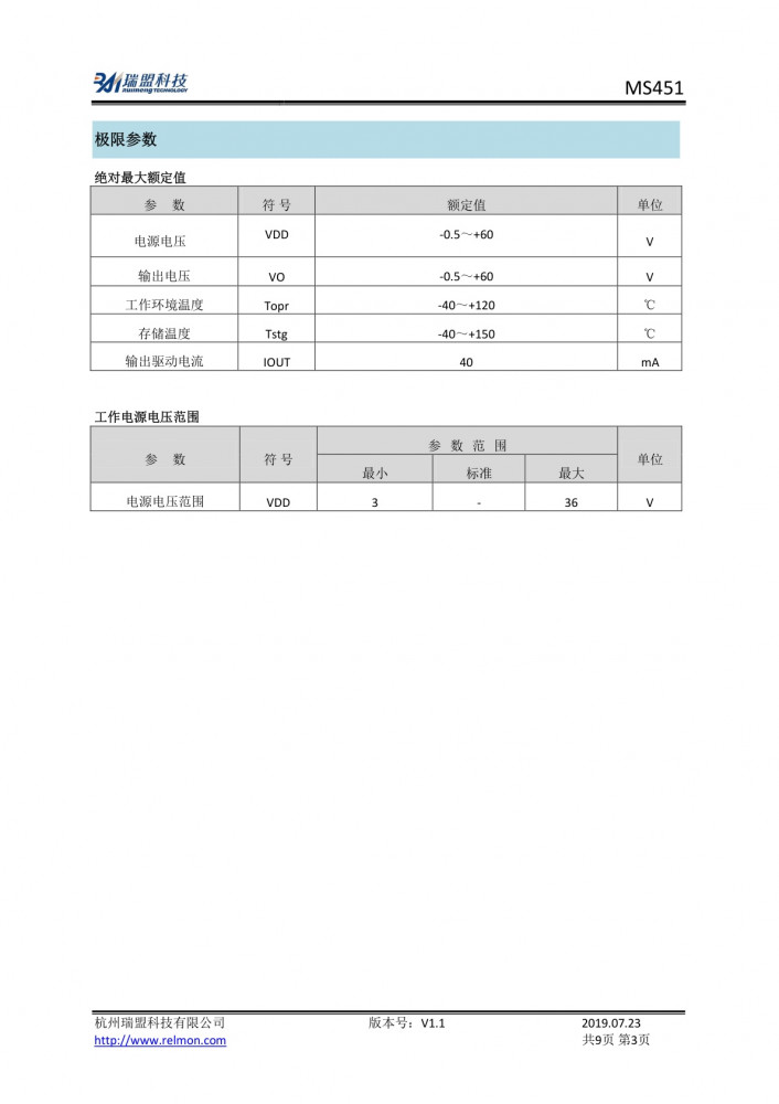 MS451 datasheet page 3
