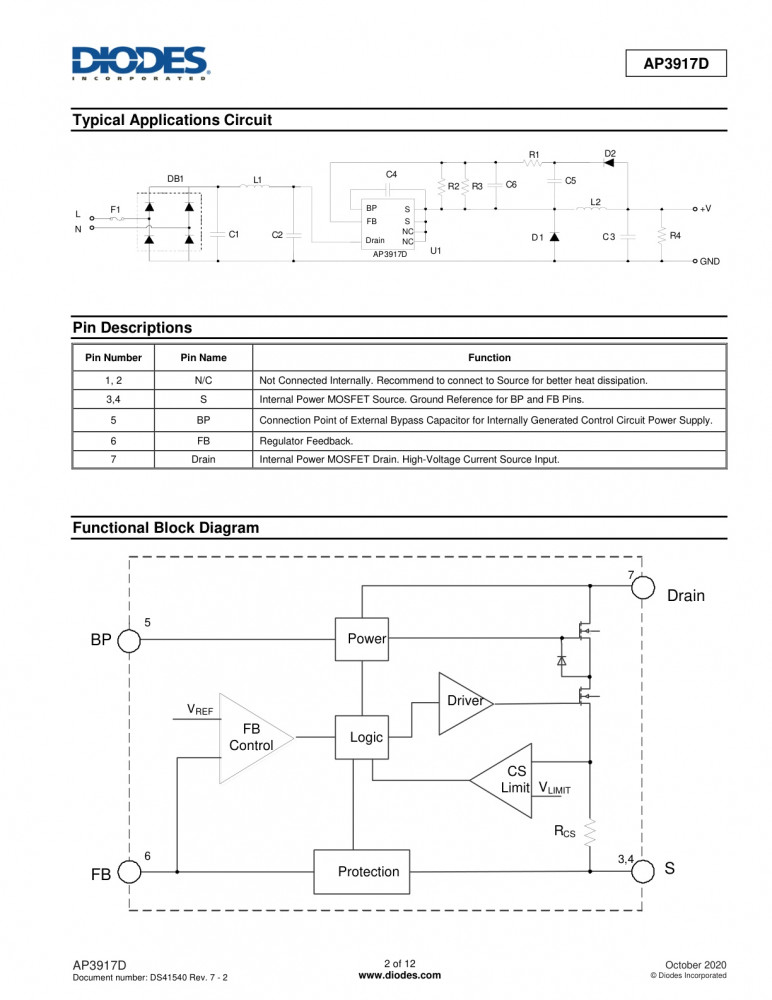 AP3917D datasheet page 2