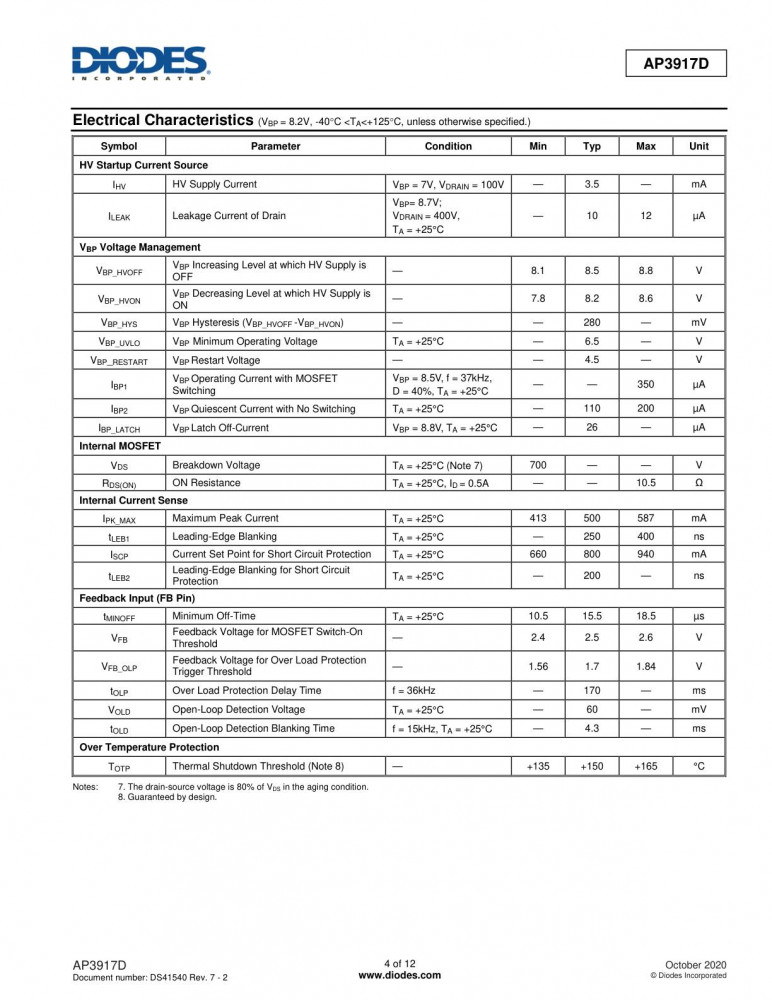 AP3917D datasheet page 4