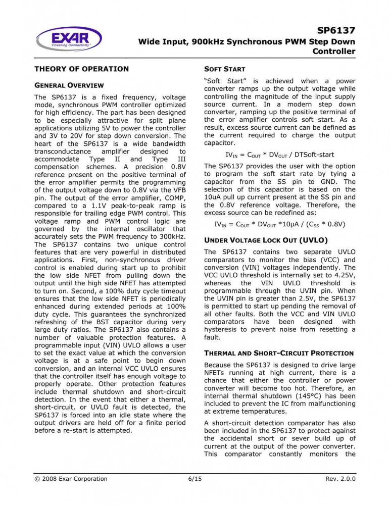 SP6137 datasheet page 6