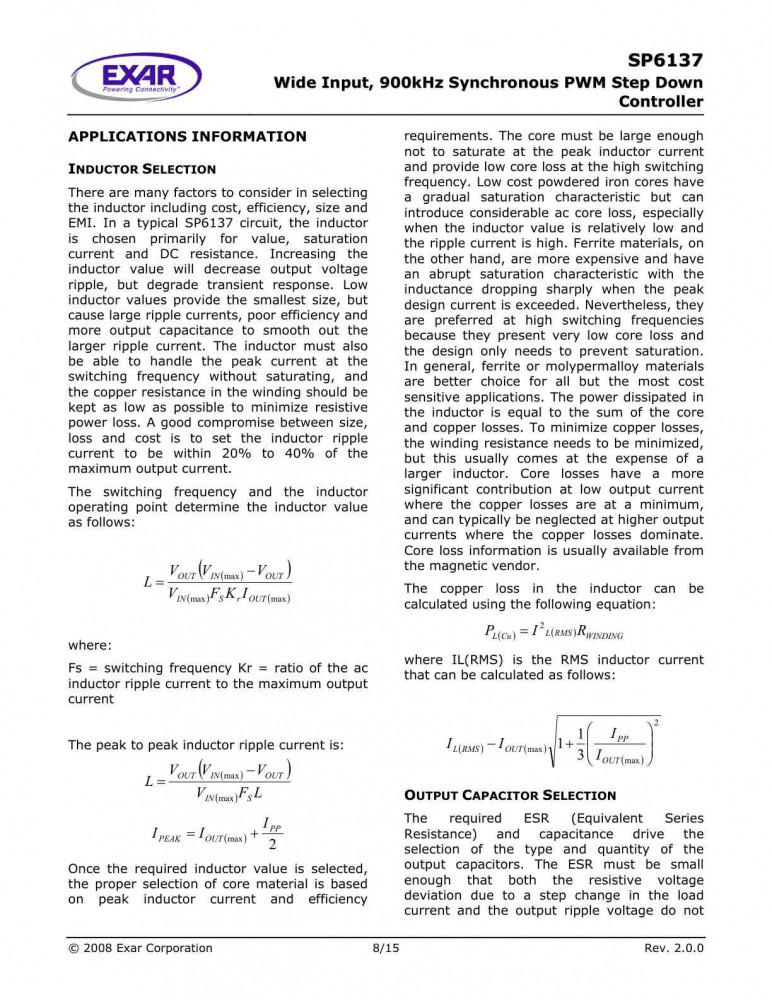SP6137 datasheet page 8