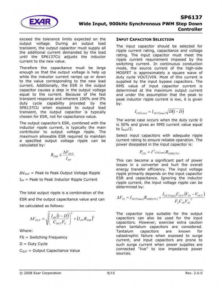 SP6137 datasheet page 9