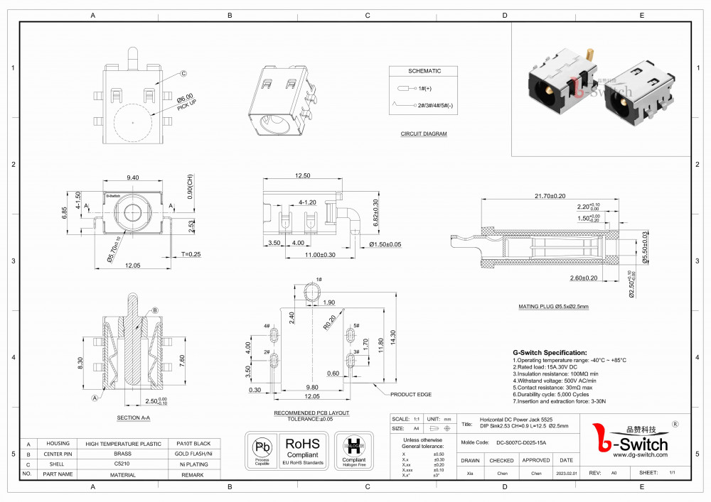 DC-S007C-D025-15A technical document preview