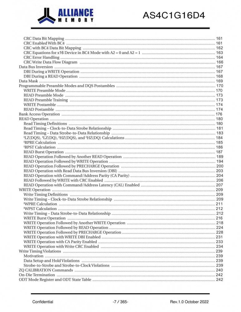 AS4C1G16D4 datasheet page 7