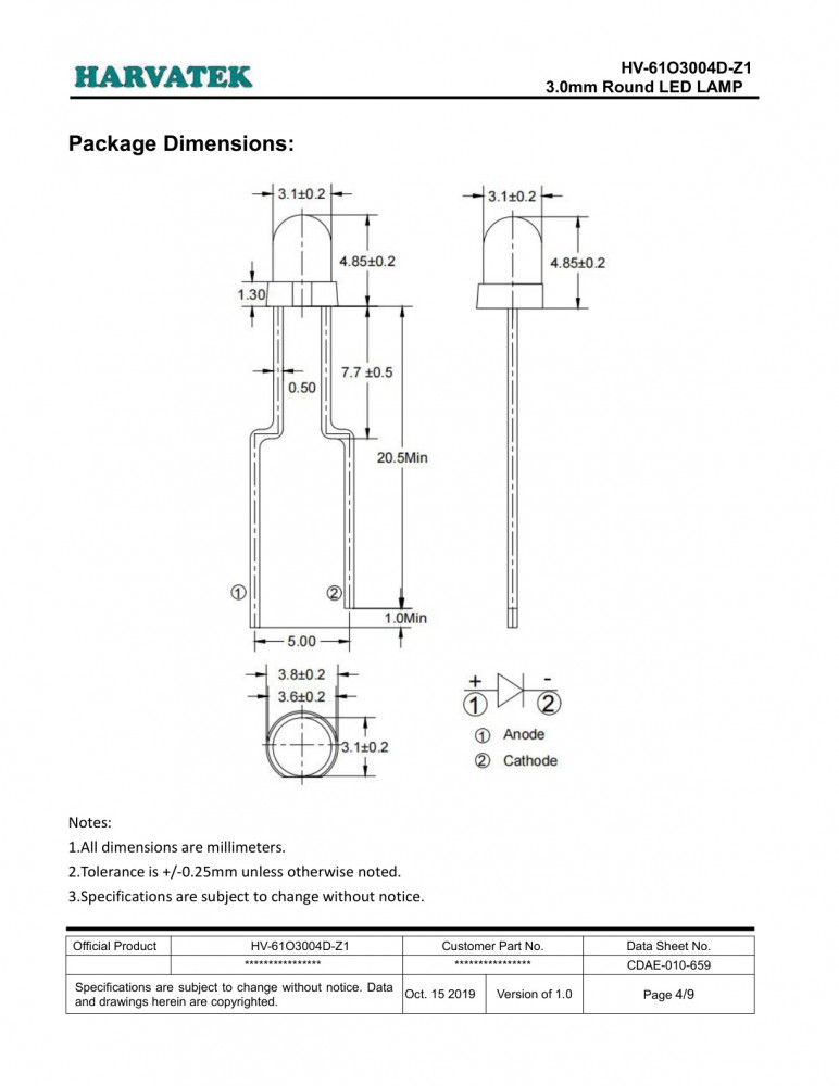 HV-61O3004D-Z1 datasheet page 4