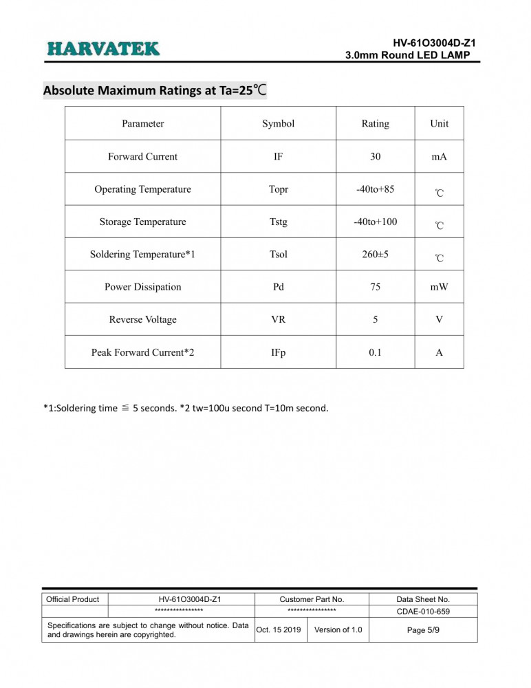 HV-61O3004D-Z1 datasheet page 5