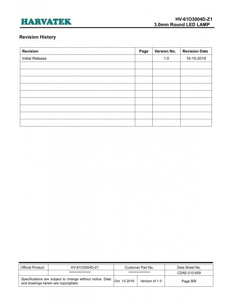 HV-61O3004D-Z1 datasheet page 9