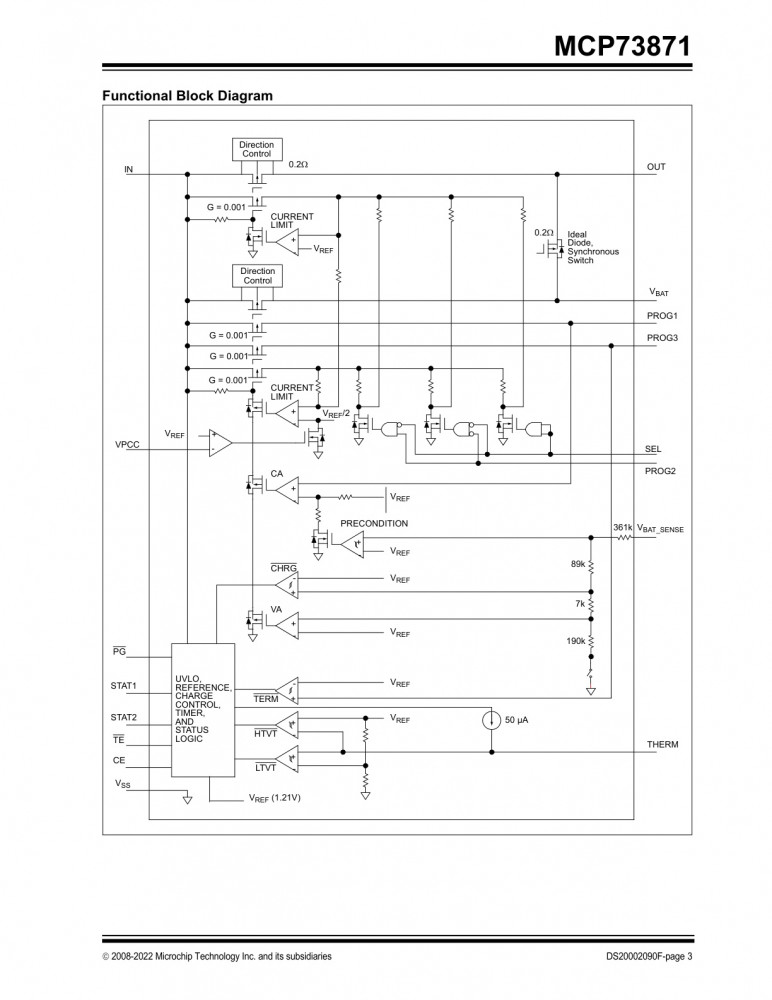MCP73871 datasheet page 3