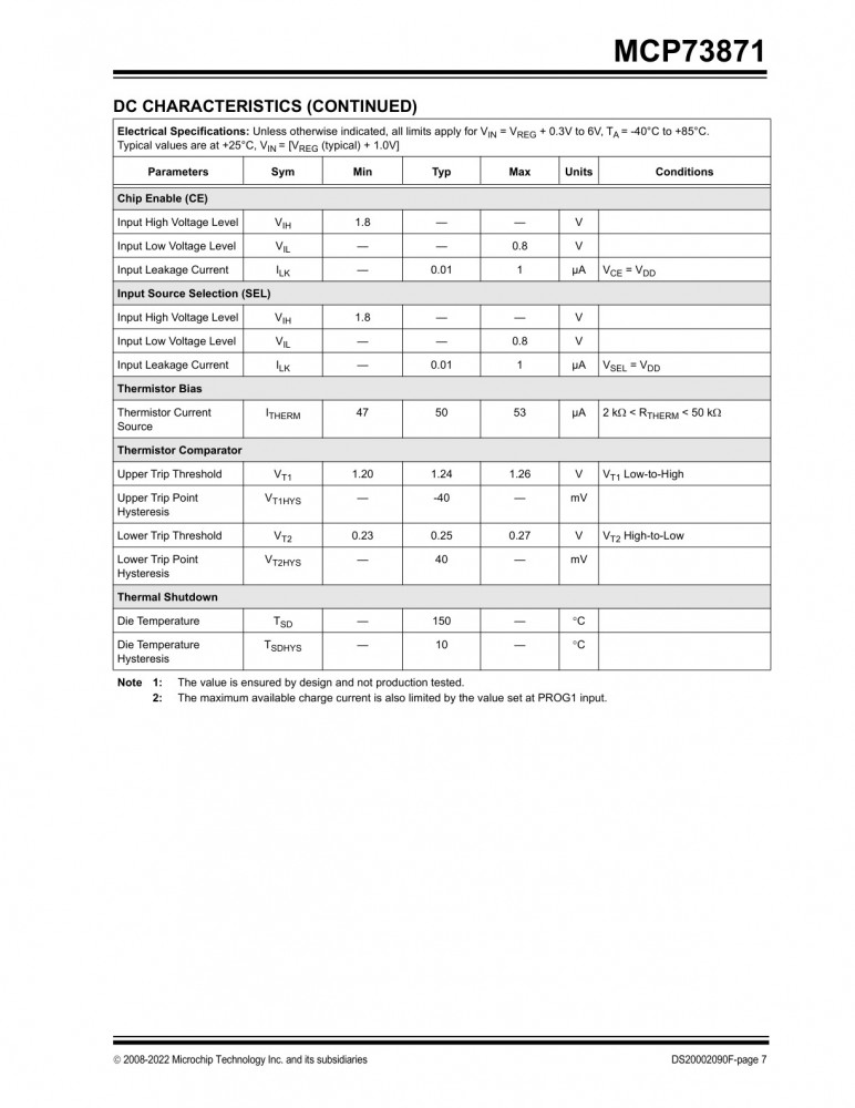 MCP73871 datasheet page 7