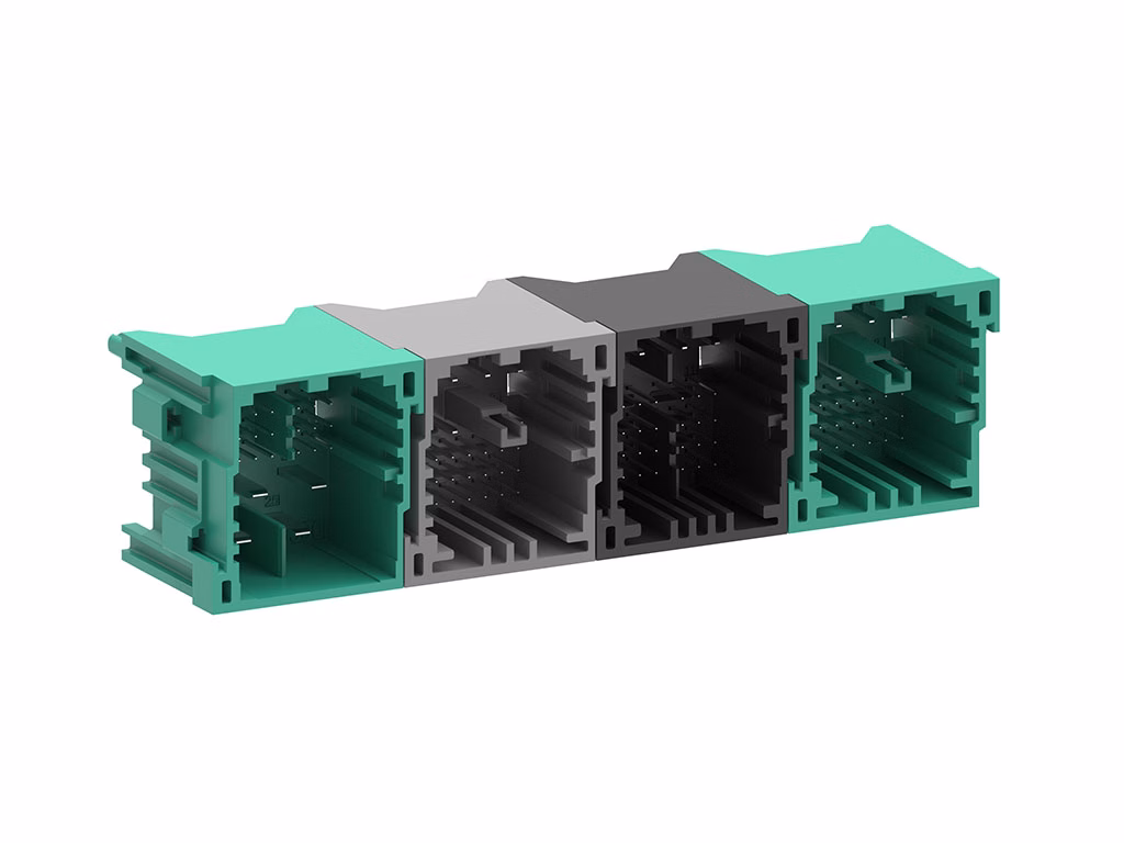 stAK50h 3 Bay Vertical Hybrid Header, 86 Circuits, Bay 1: 27 Circuits/Key 1/Black; Bay 2: 27 Circuits/Key 2/Green; Bay 3: 32 Circuits/Key 1/Black; Tube