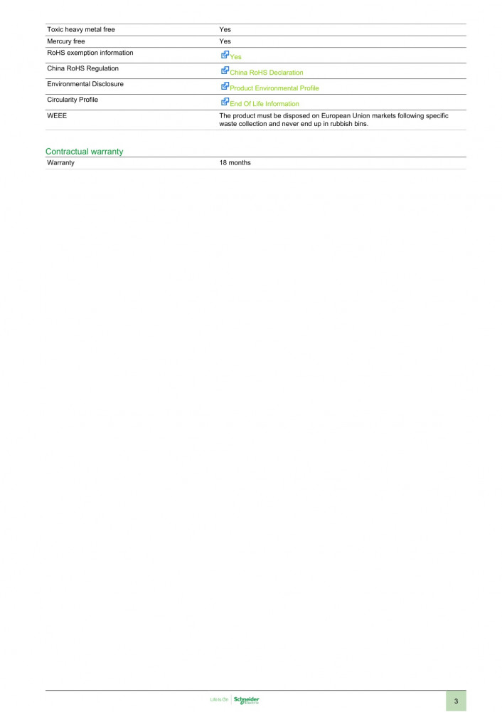 XB6AA25B technical document page 3