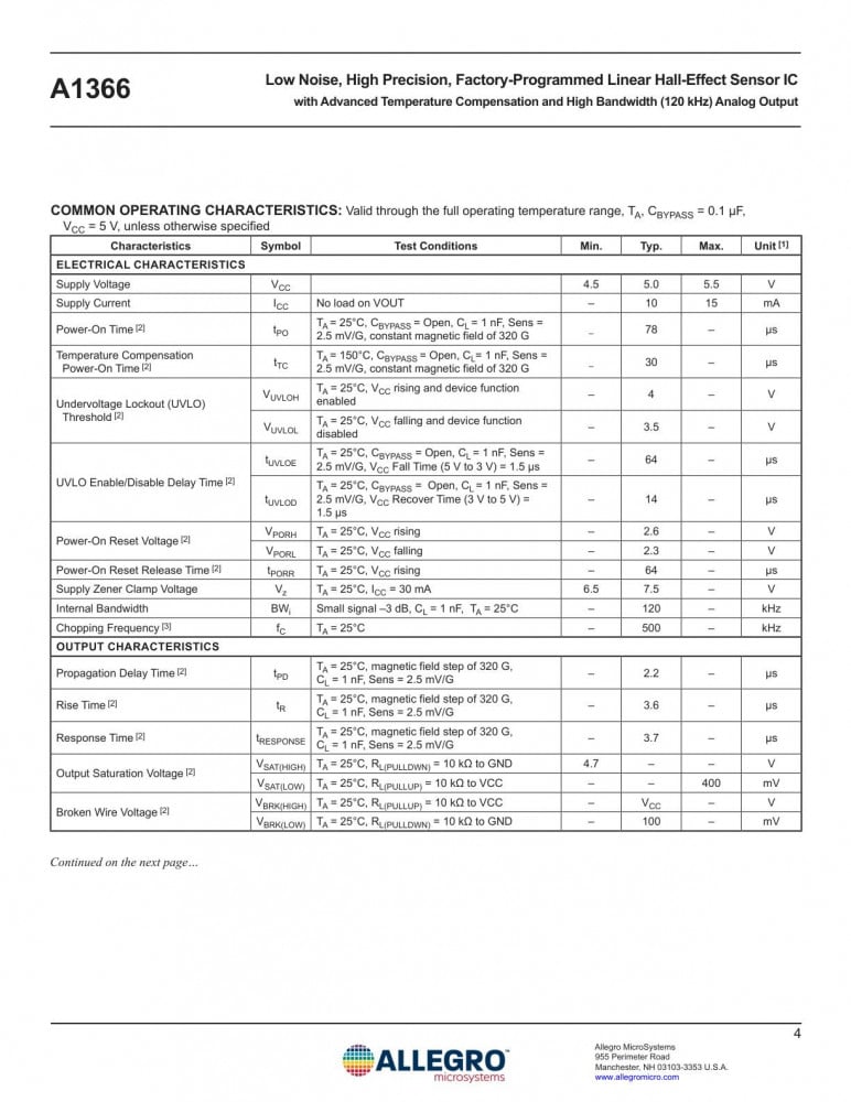 A1366 datasheet page 4