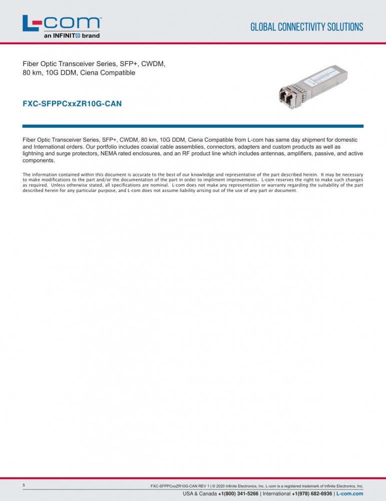 FXC-SFPPC59ZR10G-CAN datasheet page 5