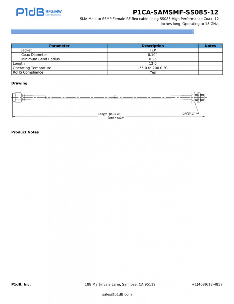 P1CA-SAMSMF-SS085-12 product documentation page 2