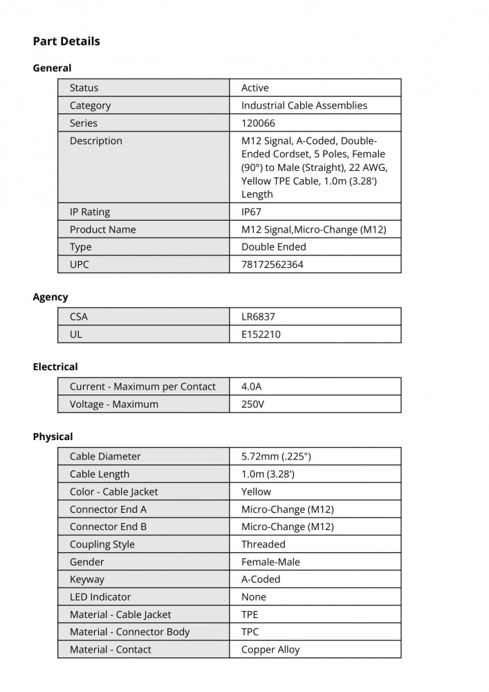 Molex Micro-Change cordset drawing page 2