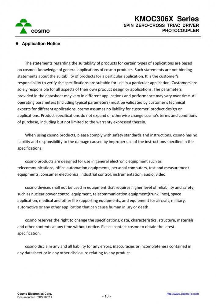 KMOC3063S datasheet page 10
