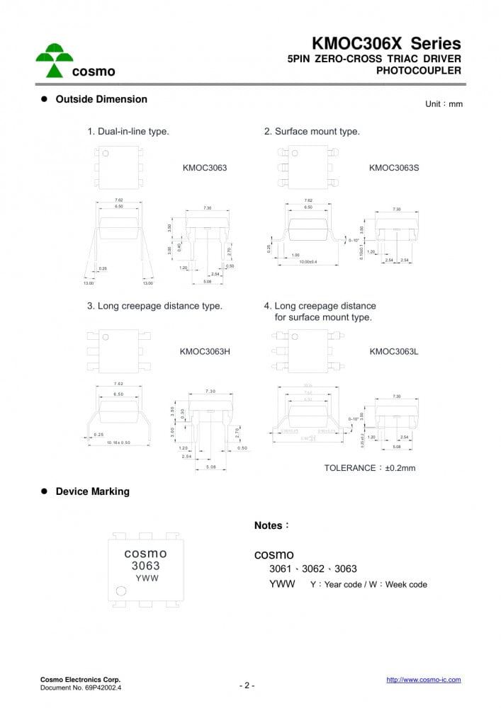KMOC3063S datasheet page 2