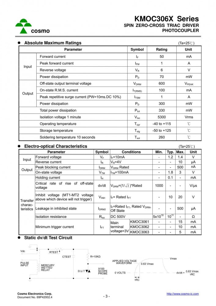 KMOC3063S datasheet page 3